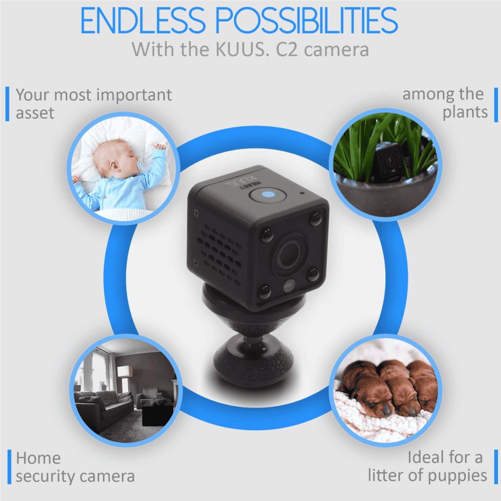 KUUS. C2 | Mini Spy Camera with Wi-Fi App | Discreetly shipped